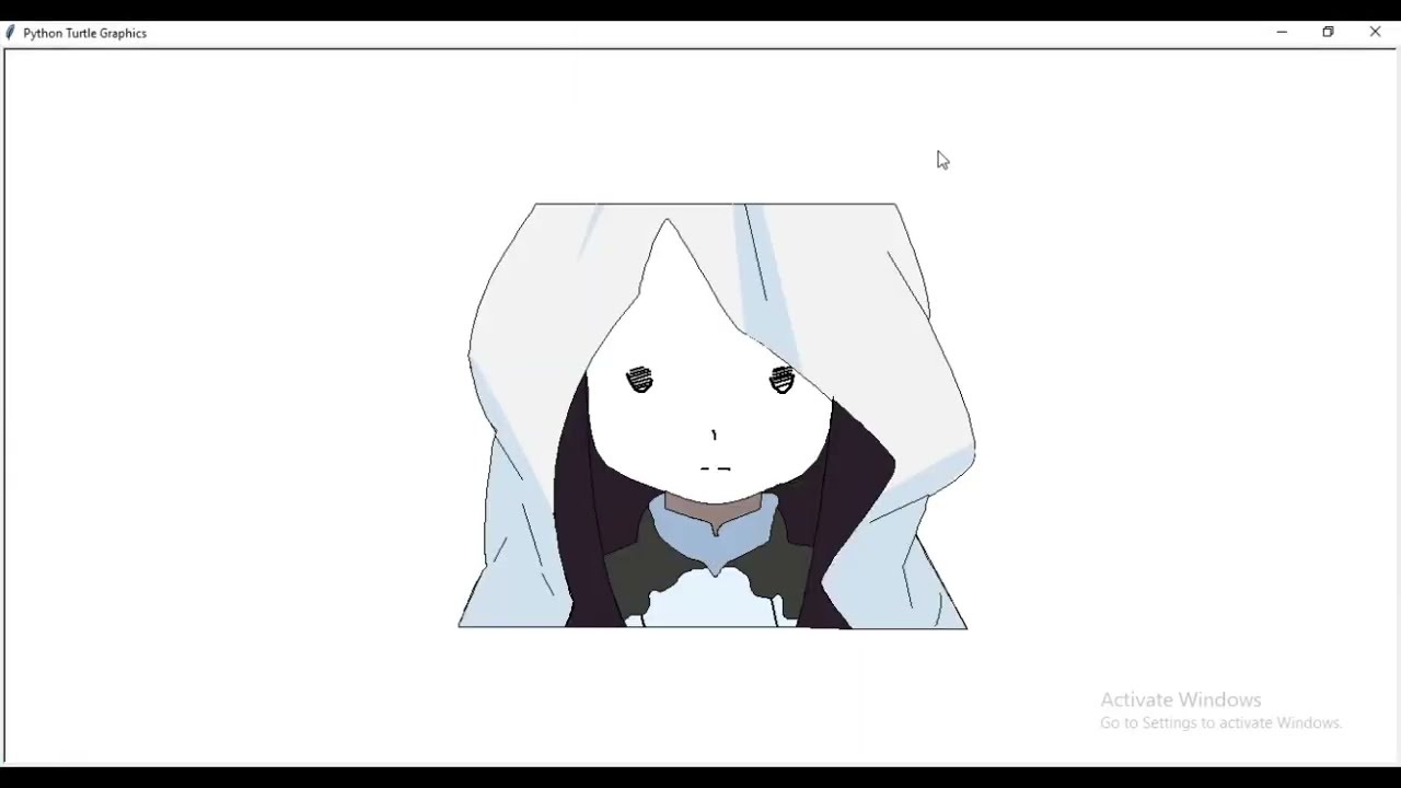 Python Tutorial  How to draw Akemi  Homura  Character Drawing using Python Turtle Programming #short