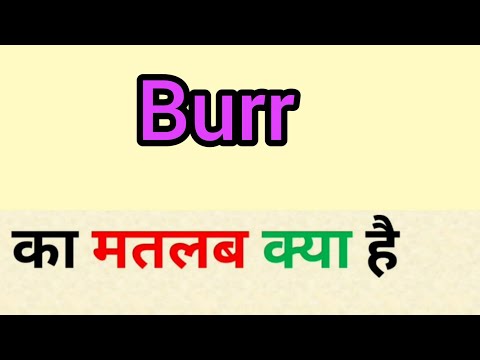 Burr meaning in hindi | burr ka matlab kya hota hai | word meaning in hindi