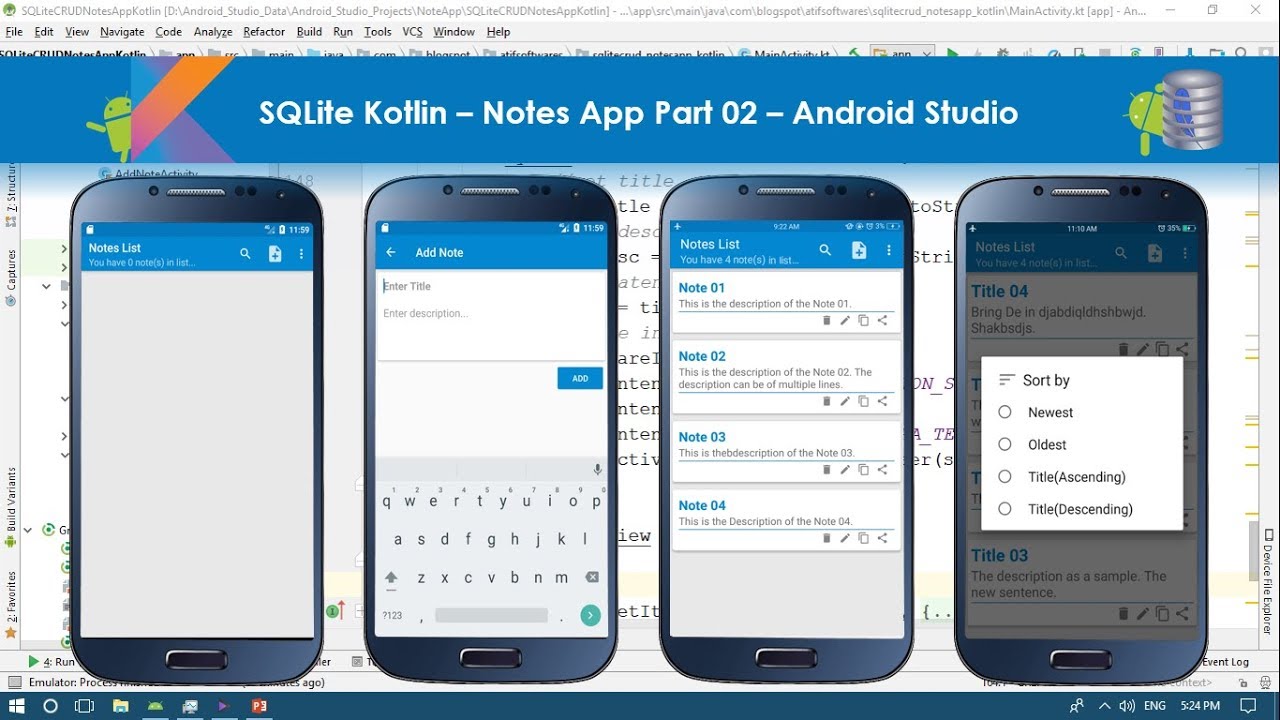 SQLite | 02 Notes App | Android Studio | Kotlin