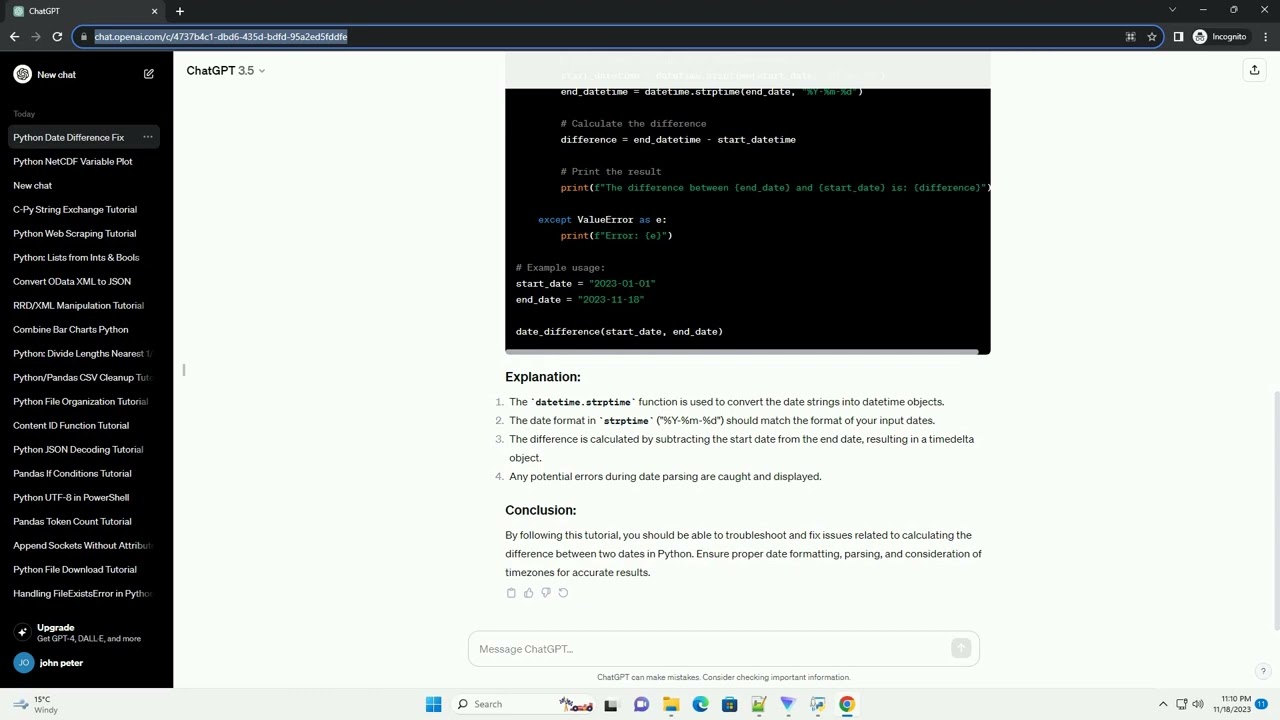 Difference between two dates function not working Python