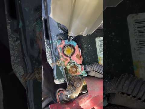 Fixing a corroded battery terminal.