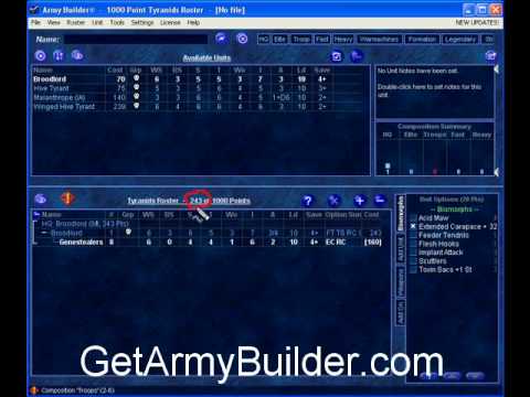 Army Builder - Warhammer 40K, Fantasy, LoTR, and more...