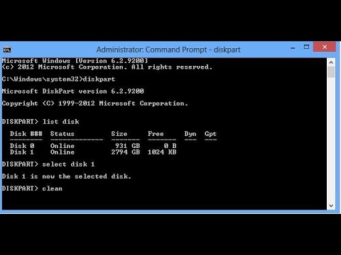 How to Use Diskpart For Erase Delete Formate Clean Up Hard Drive