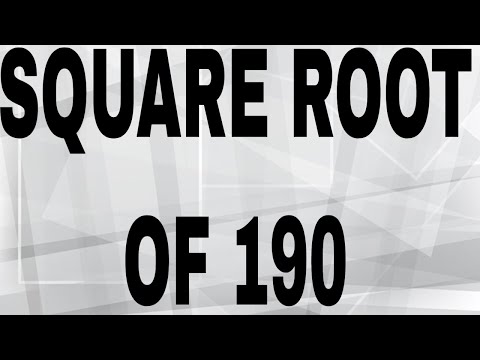 SQUARE ROOT OF 190