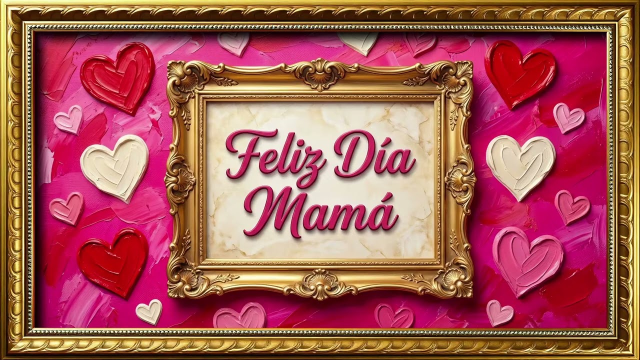 Frame TV Art: Felíz Día de las Madres-Vintage Gold Frame | 3 Hours | Home Decoration & Screensaver