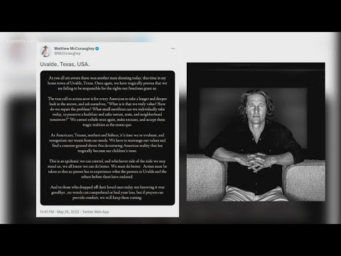 Matthew McConaughey reacts to the Uvalde, Texas shooting