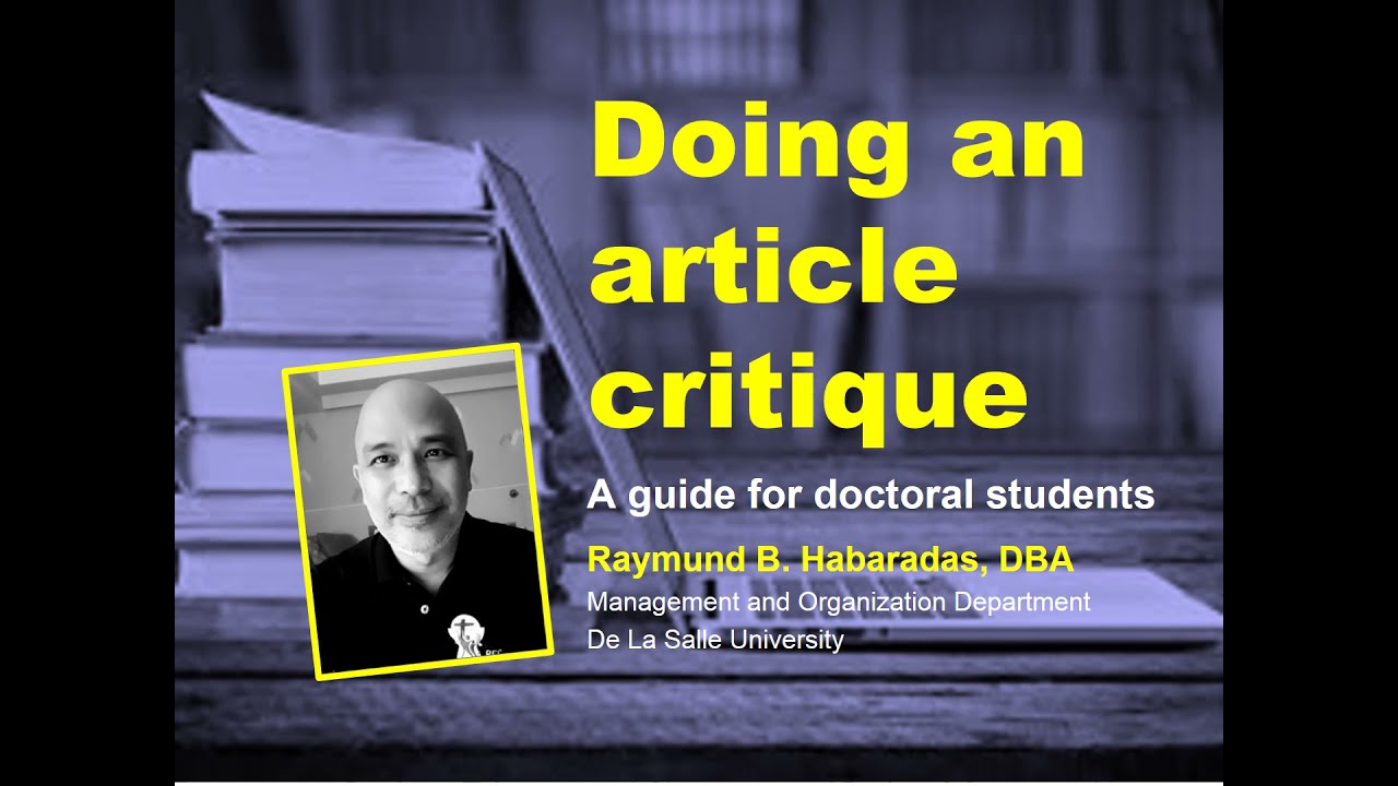 Doing an article critique - A guide for doctoral students