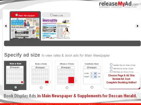 View rates and book newspaper advertisements for Deccan Herald.