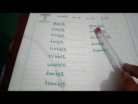 ble words.words end with ble examples.
