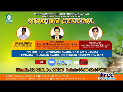 STADIUM GENERAL PRODI HES FAKULTAS SYARIAH IAIN KEDIRI: POLITIK HUKUM EKONOMI SYARIAH