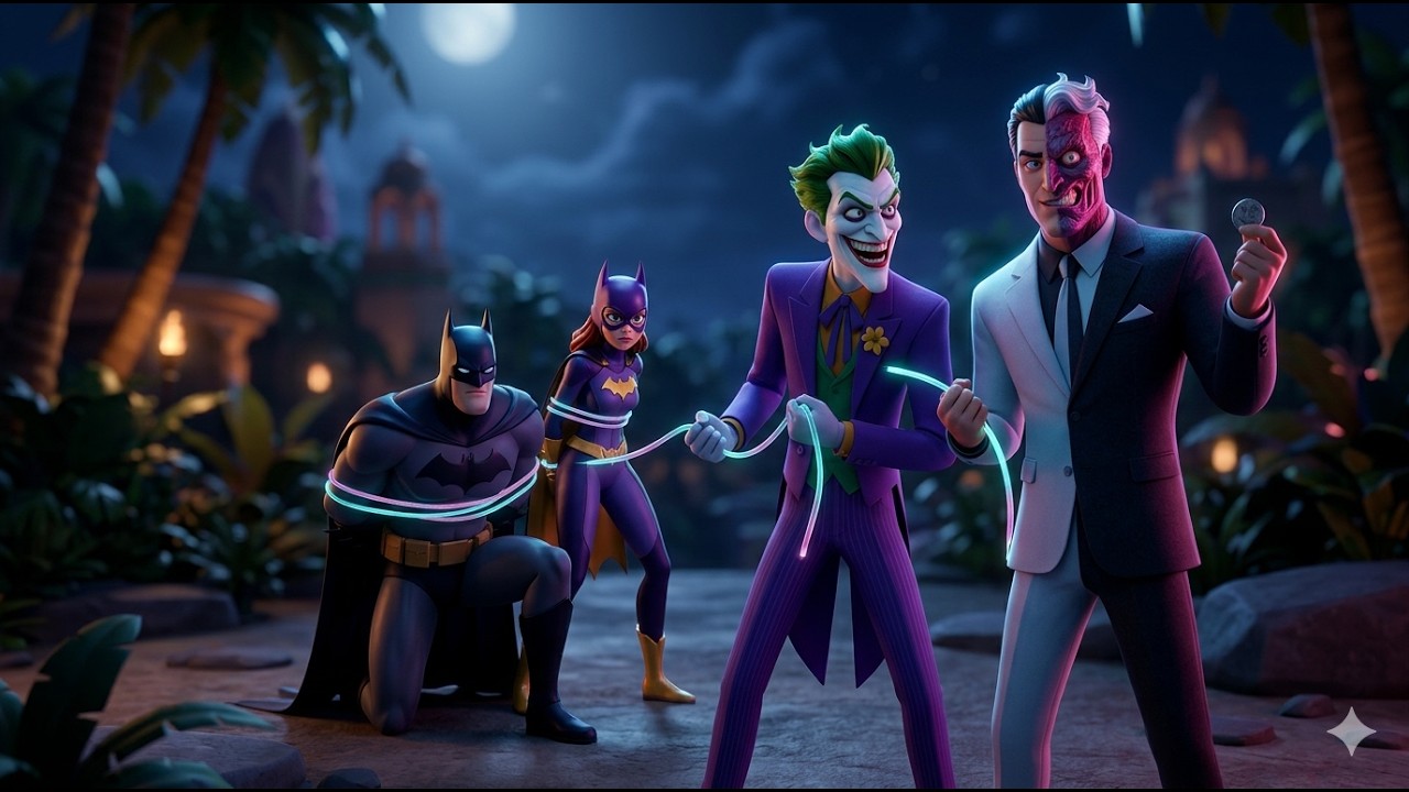 Joker and Two Face known as harvey dent join forces to capture Batman and Batgirl #batman #batgirl