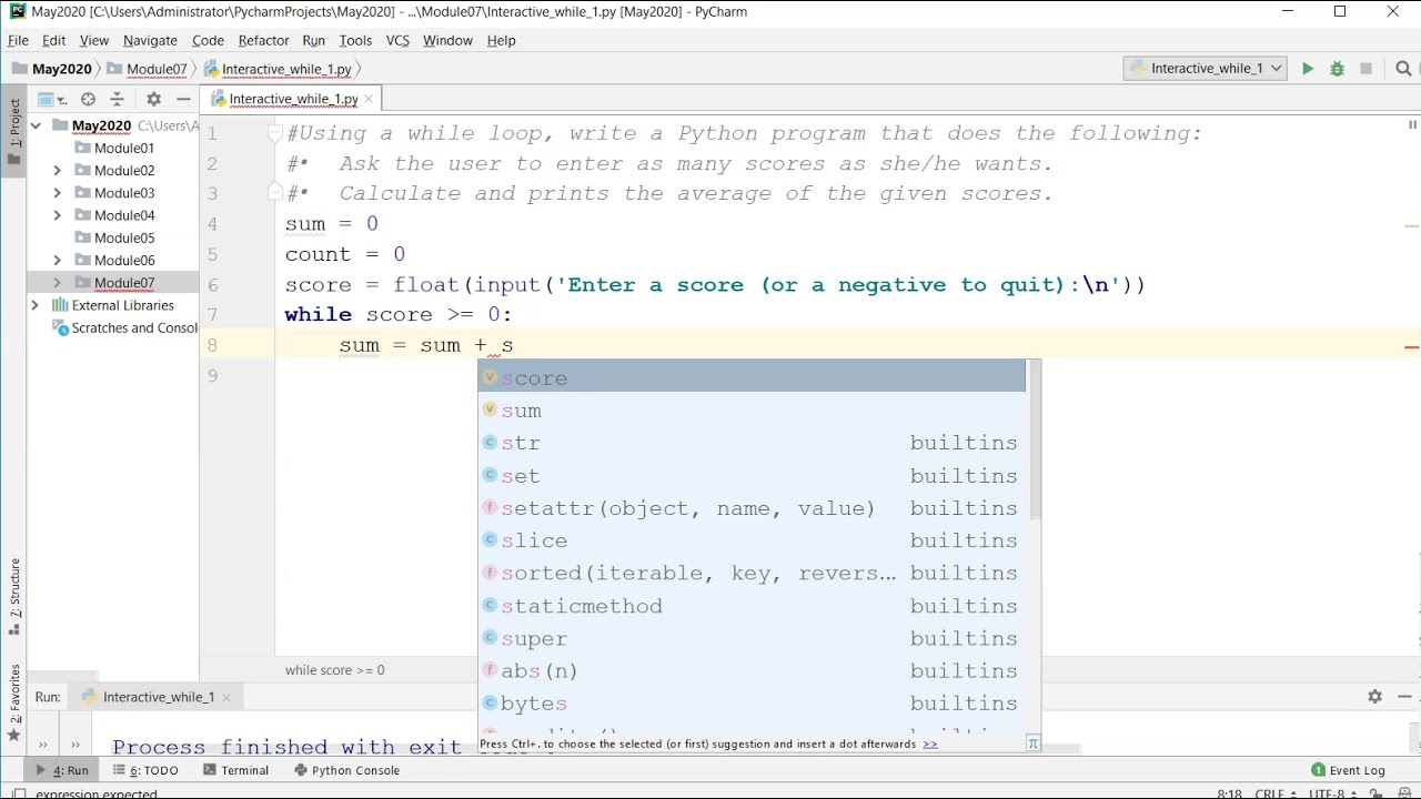 40 interactive while loop example