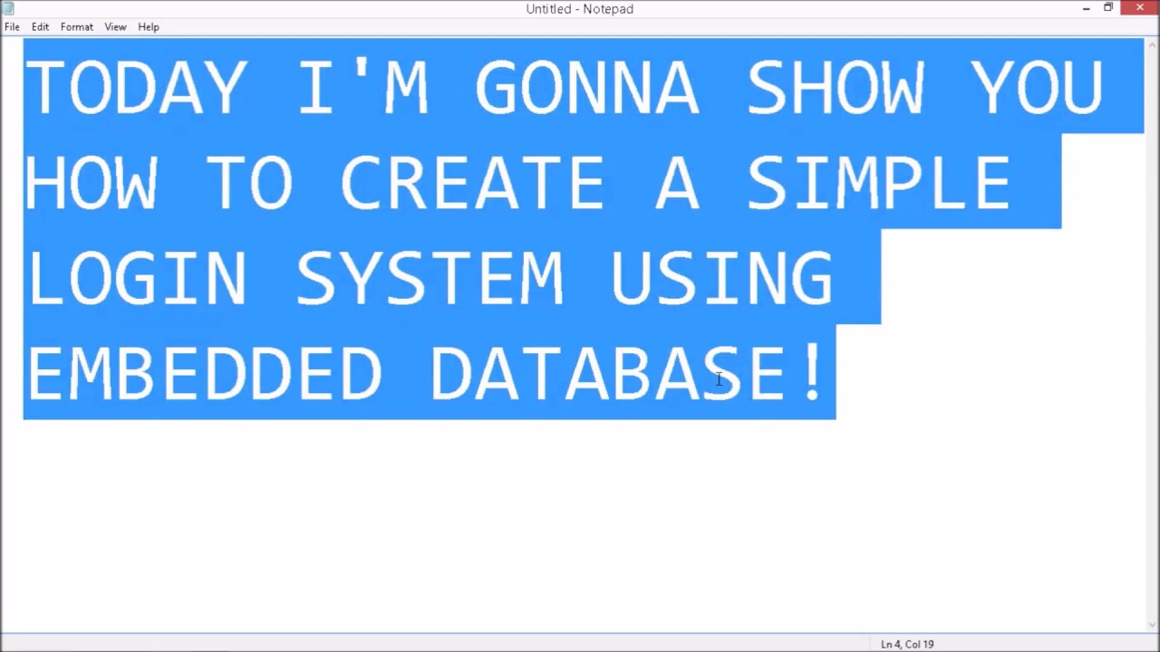 Java Embedded Database Login System Tutorial