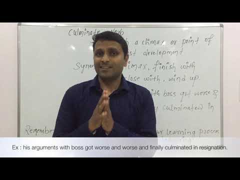 Culminate Meaning, Pronunciation And Examples Vocab With Ashok
