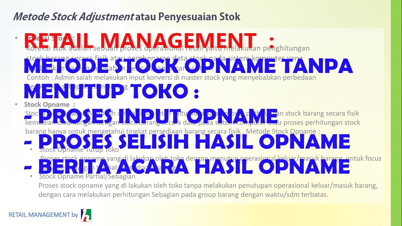 Sistem Pos Retail SOP Fitur Stock Opname Tanpa Tutup Toko atau Partial Stock Opname