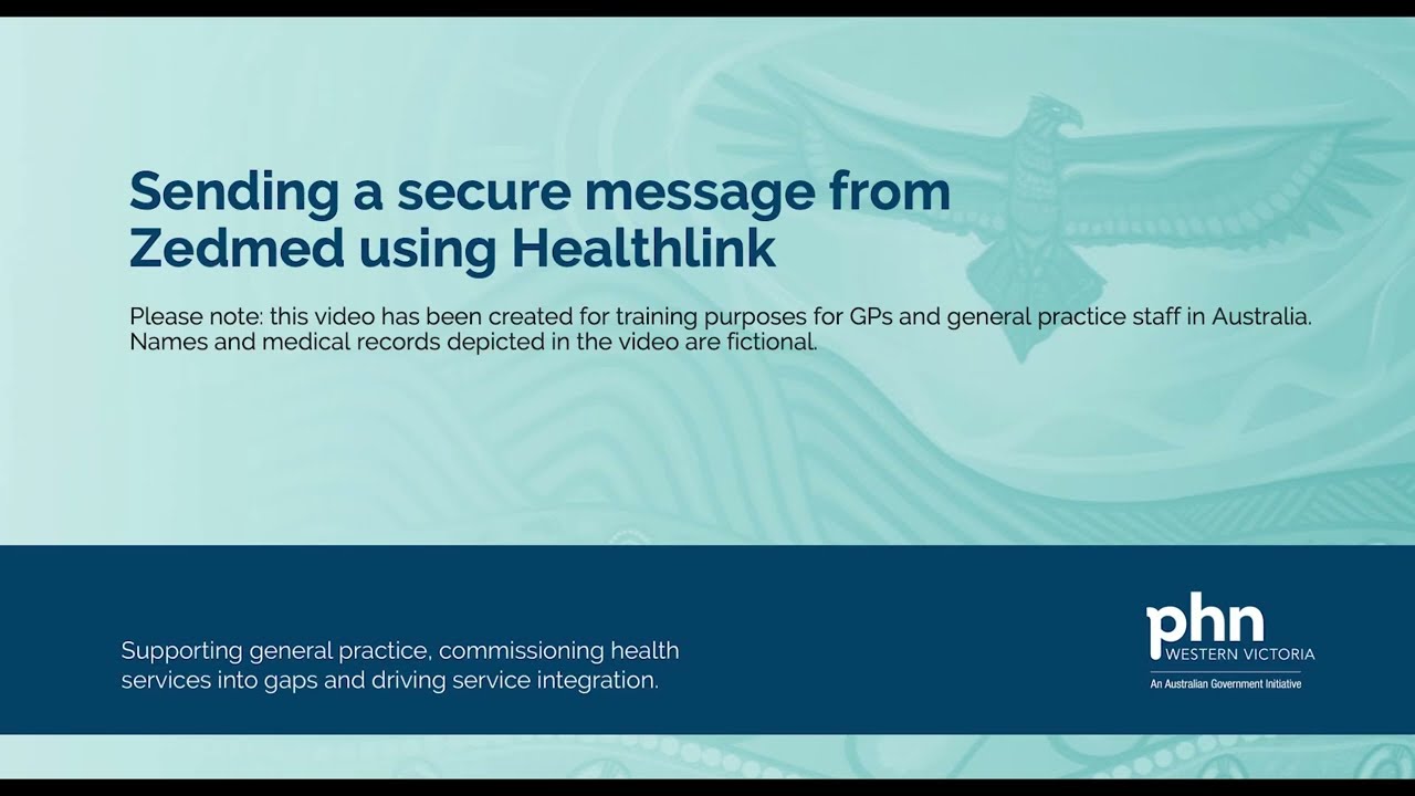 Secure Messaging - Sending a secure message from Zedmed using Healthlink