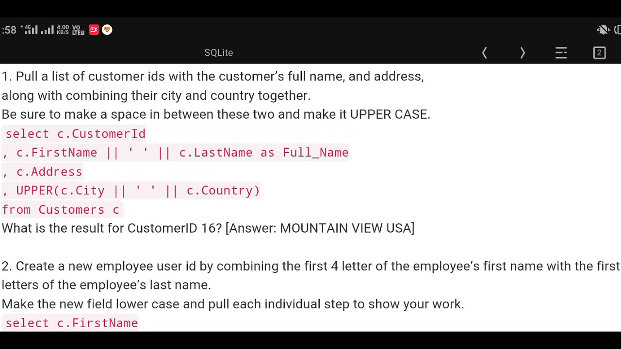 SQL for Data science Module quiz 4 coding assignment answers    #answers #assignment #coursera
