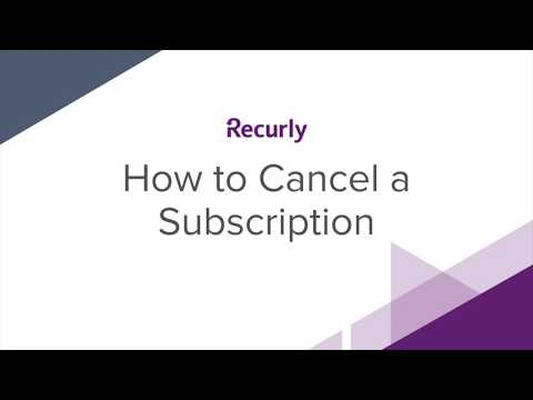 How to Cancel a Subscription