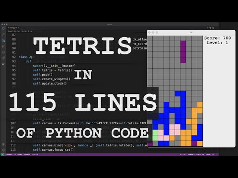 Building TETRIS in 115 LINES of python code