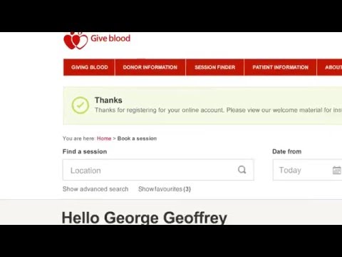 How to: Registering Online to Give Blood