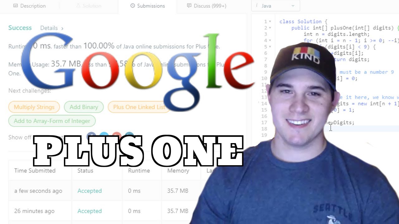 Google Coding Interview Question - Plus One [LeetCode]