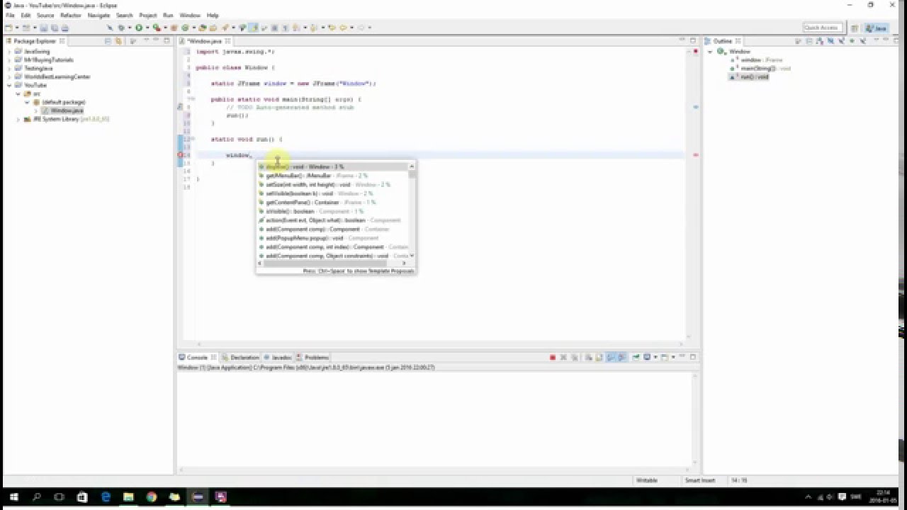 How to center a java swing window
