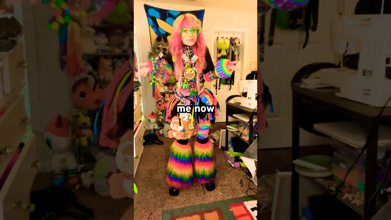 i love me some colors :3 #fashion #alt #scene #scenecore #kandi #rave #shorts