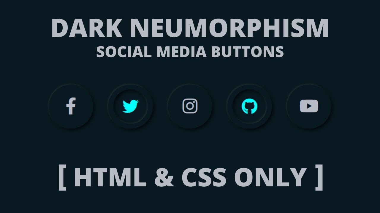 CSS3 - Dark Neumorphic Social Media Buttons | CodingNepal