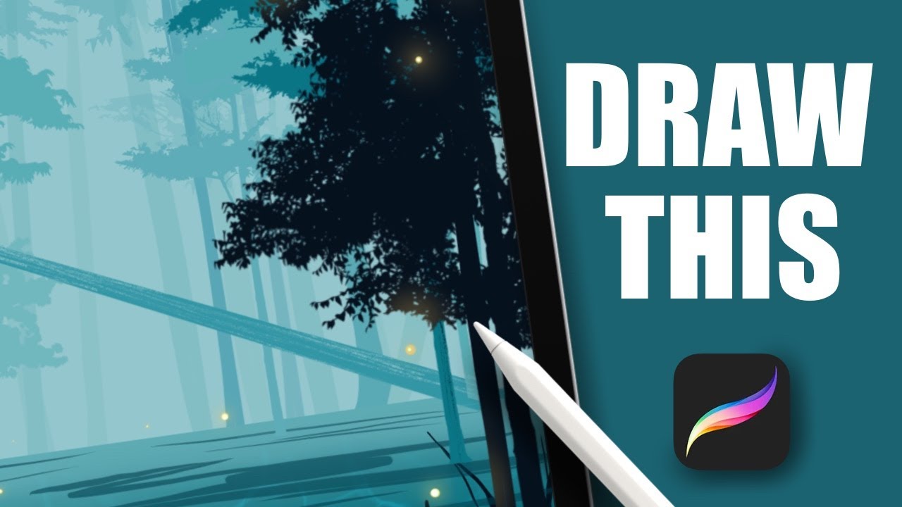 How to draw Magic Forest with  the BEST procreate brushes - EASY!