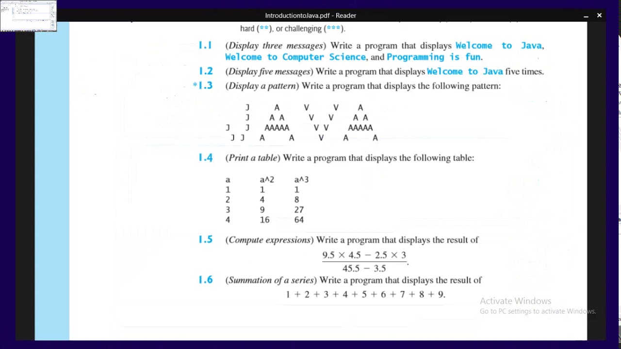 Introduction To Java Programming   Exercise 1 4a