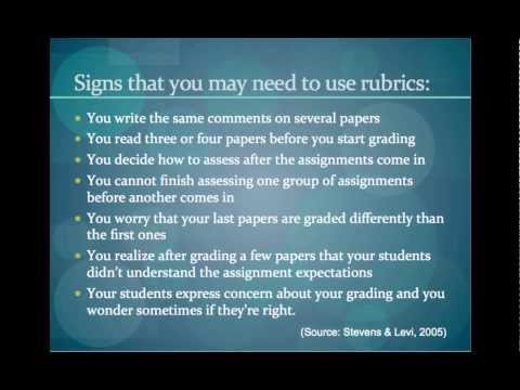 Assessment Using Rubrics