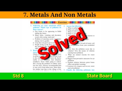 Science - 7. Metals And Non Metals | Textbook Answer Solved | Std 8 | STATE BOARD