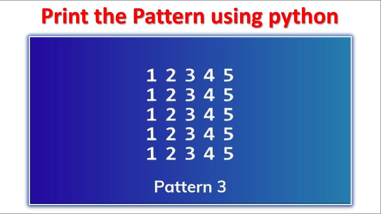 Pattern-3 using python