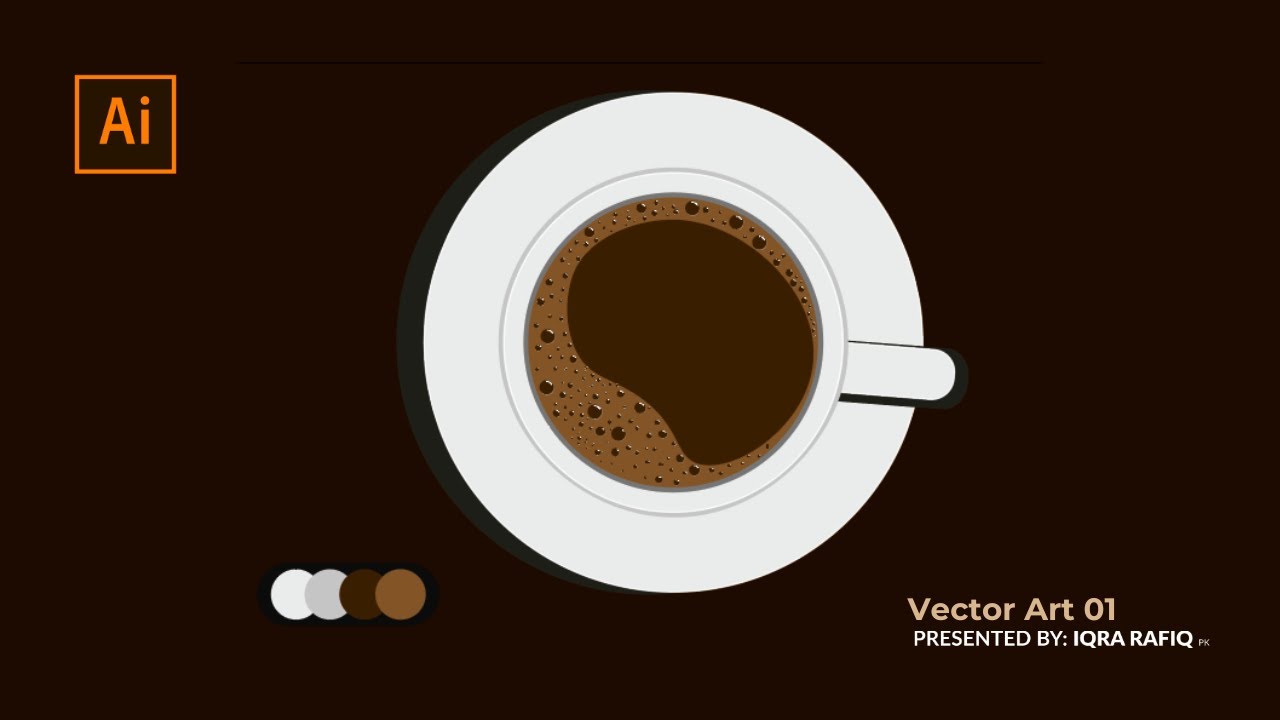 Adobe Illustrator CC - Coffee Vector Art Tutorial | Flat Design Day 1