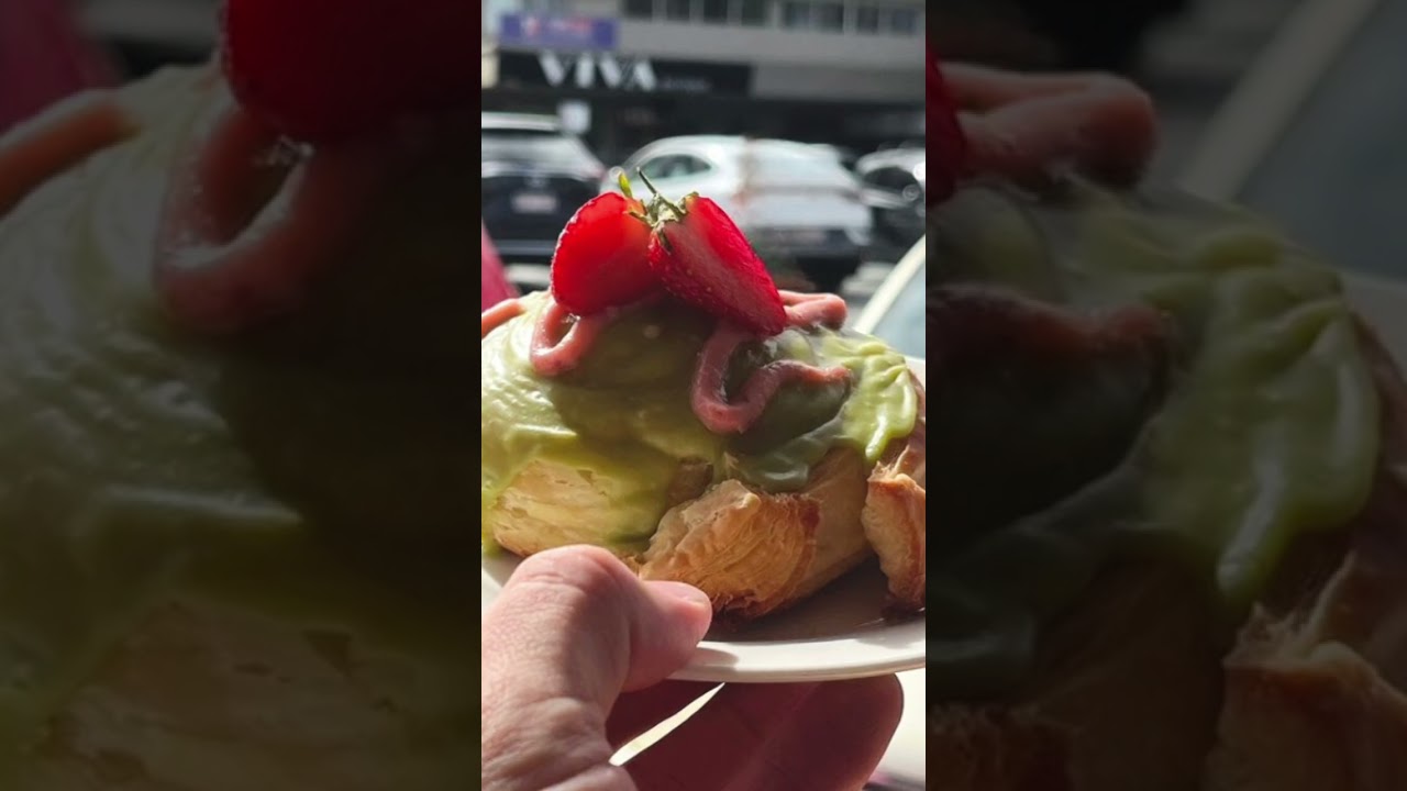 Weekend special just dropped! Strawberry Matcha Croissant Scroll