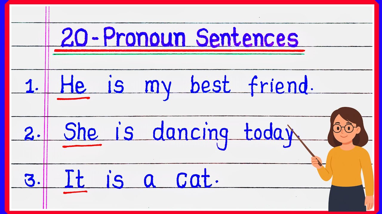20 Sentences Using Pronouns | Pronoun Examples in English | Pronouns in Sentences | English Grammar