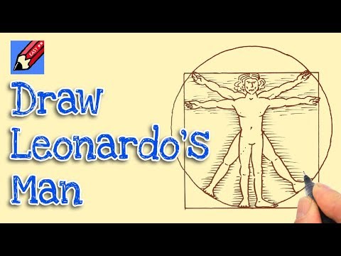 How to draw Leonardo Da Vinci's Vitruvian Man Real Easy