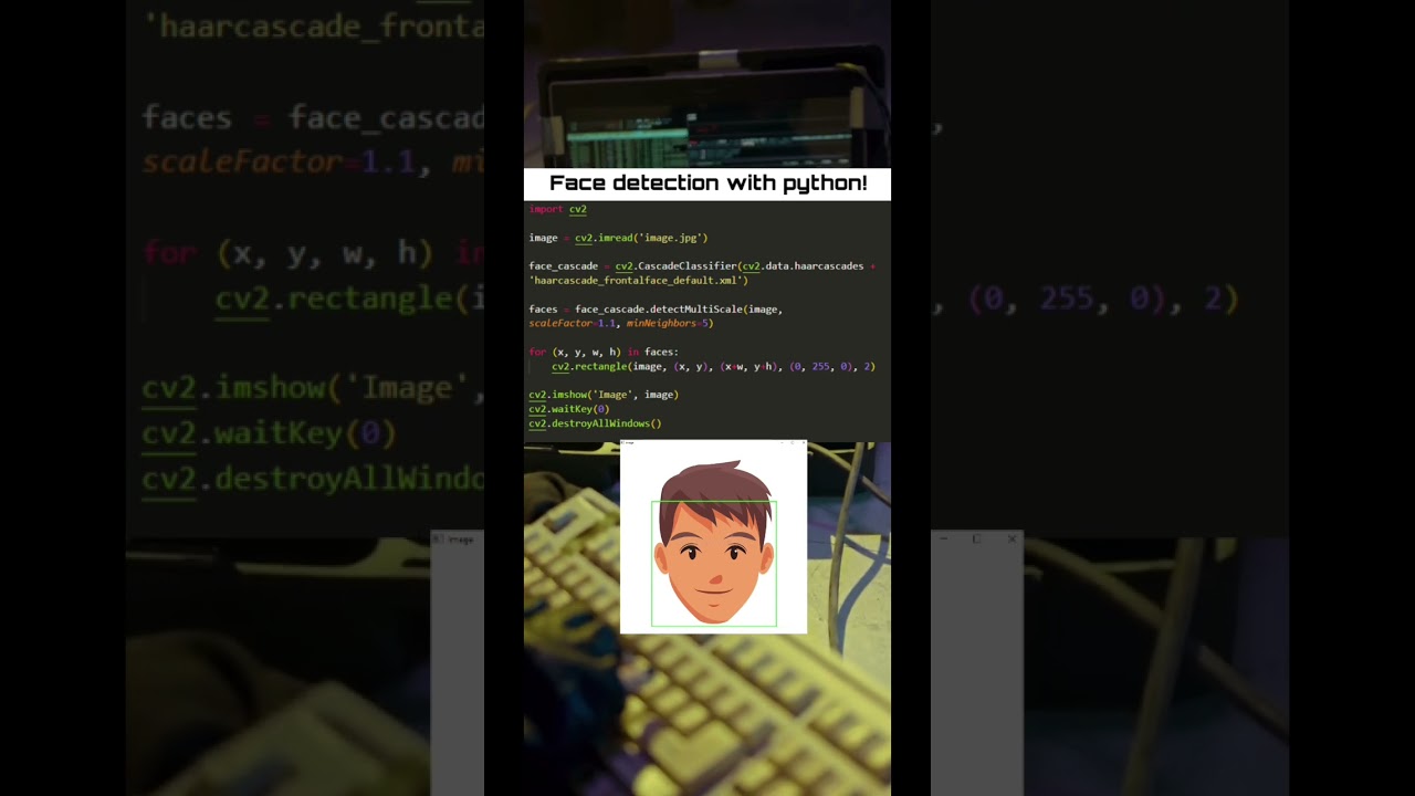 Detect faces on images easily with this python script! #coding #programming #tech #python