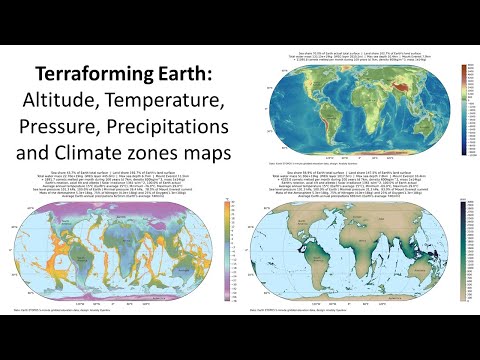 [final] Terraforming Earth maps - altitude, temperature, pressure, precipitations and climate zones
