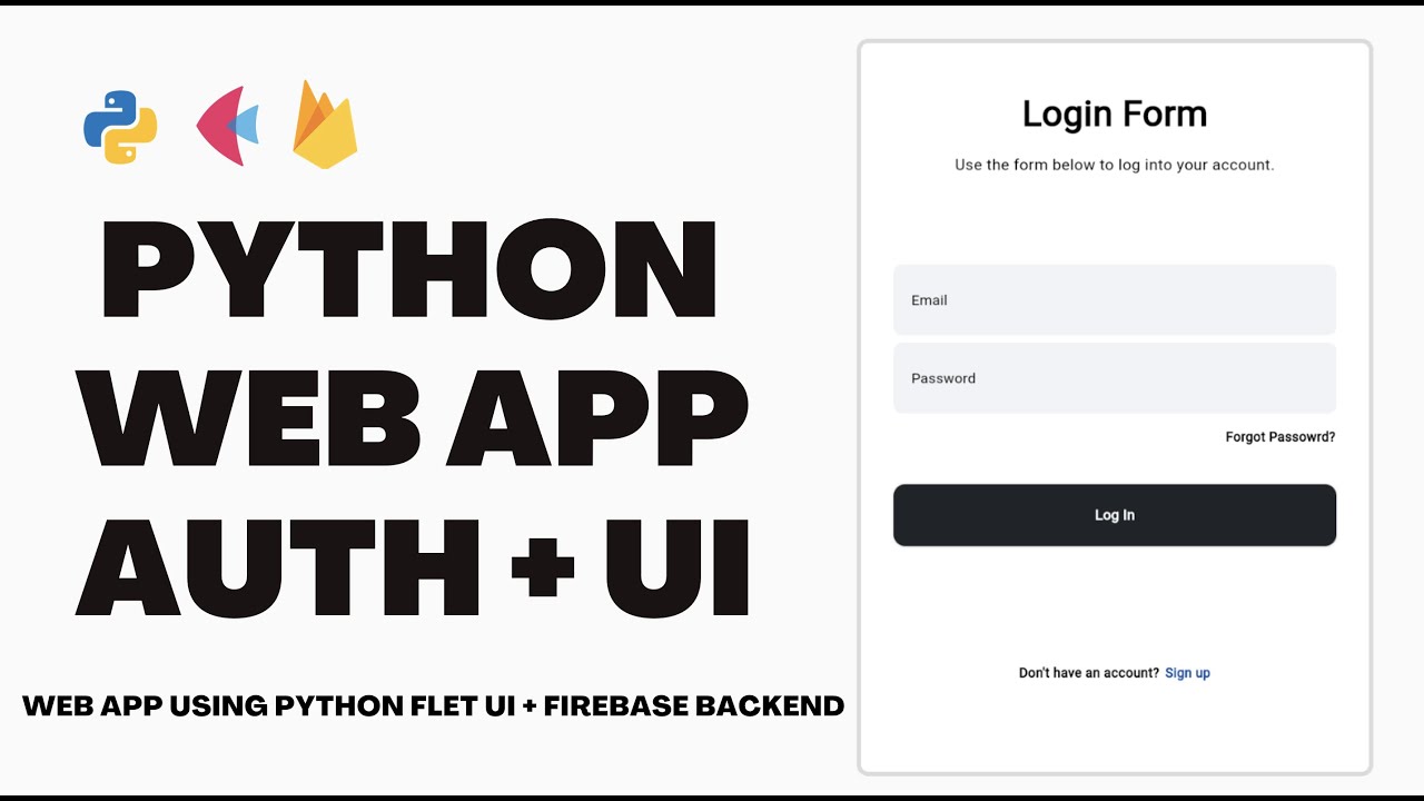 Build A Web App Using Only Python (UI + AUTH + REG + Firebase Back-End)