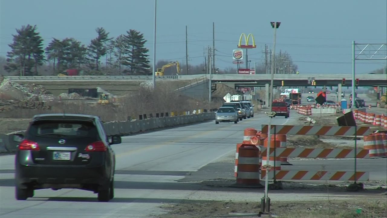 Traffic shifting on State Road 46 for work 641 Bypass work