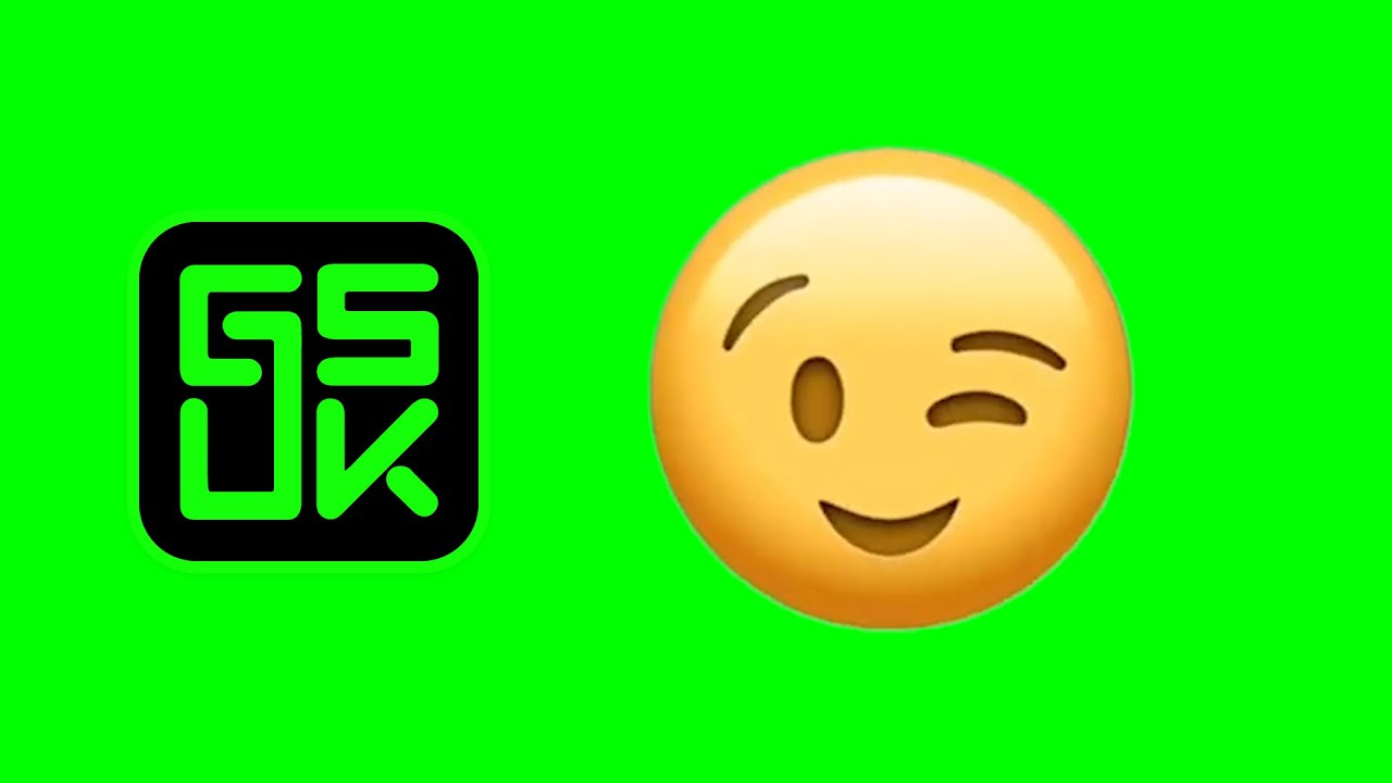 Winking Face Emoji | GSUK — Copyright Free Green Screen