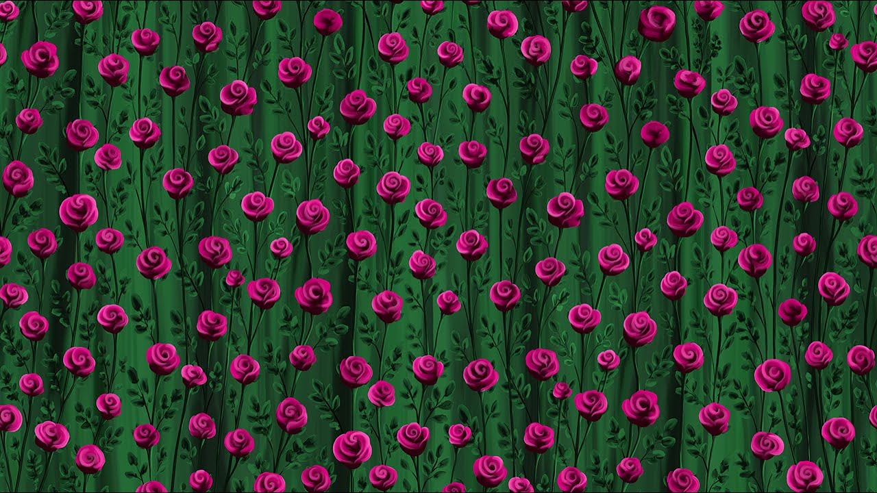 Seamless Pattern with Pink Roses Time-Lapse