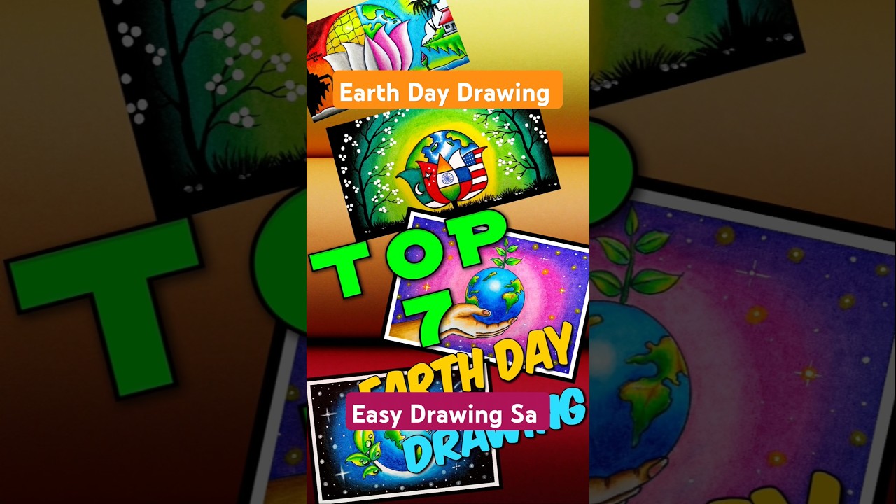 Earth day drawing/top 7 Earth day poster drawing oil pastel colour #earthdaydrawing