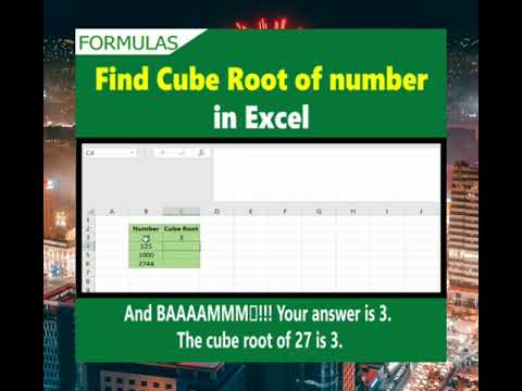 || FIND CUBE ROOT IN EXCEL ||