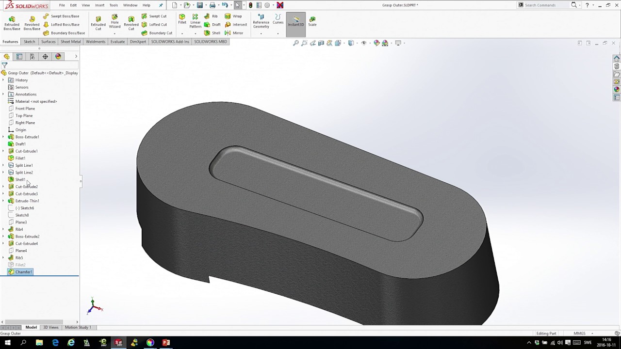 SOLIDWORKS 2017 - 18: Chamfer Fillet