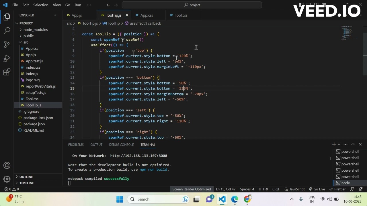 ToolTip || Coding Ninjas || React Skill Test