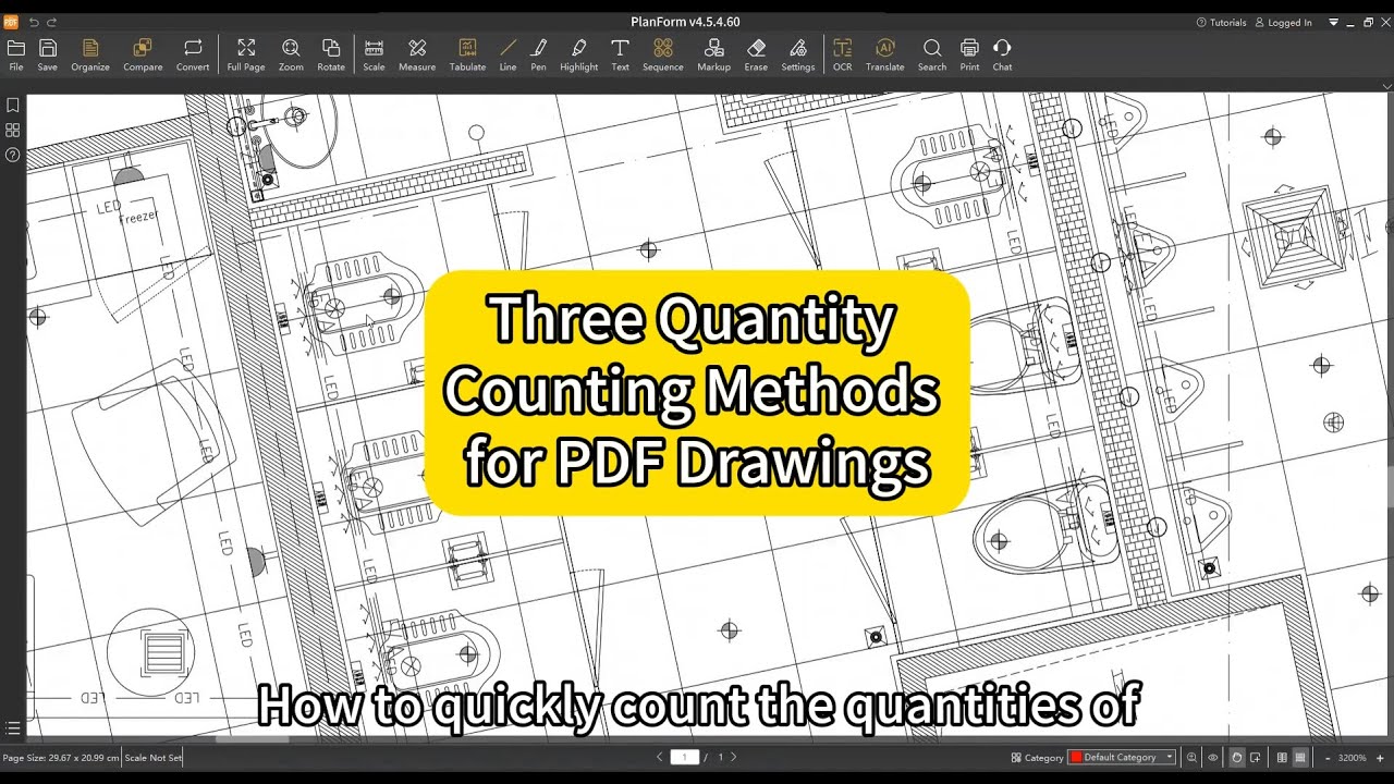 Three Quantity Counting Methods for PDF Drawings