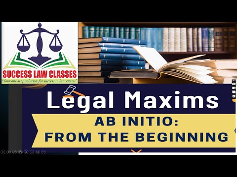 The literal meaning of ‘ab initio’ is ‘from the very beginning of the law/ act it was wrong’.
