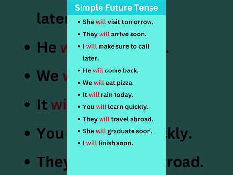 Simple Future Tense Sentences #englishgrammar #spokenenglish #shorts